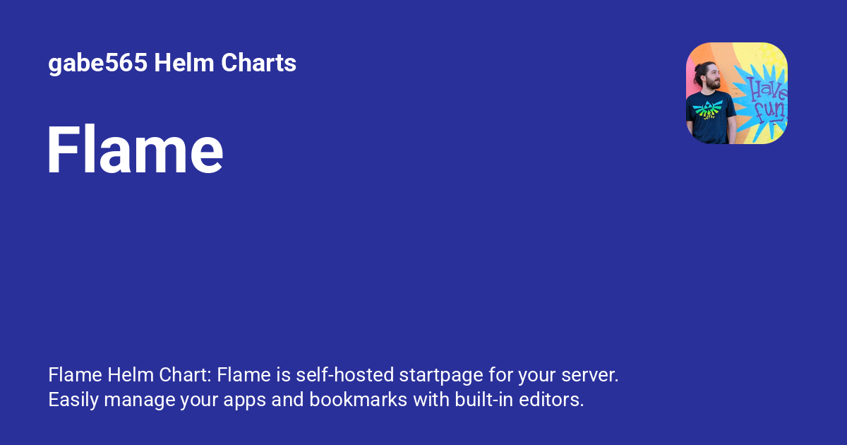Flame - gabe565 Helm Charts