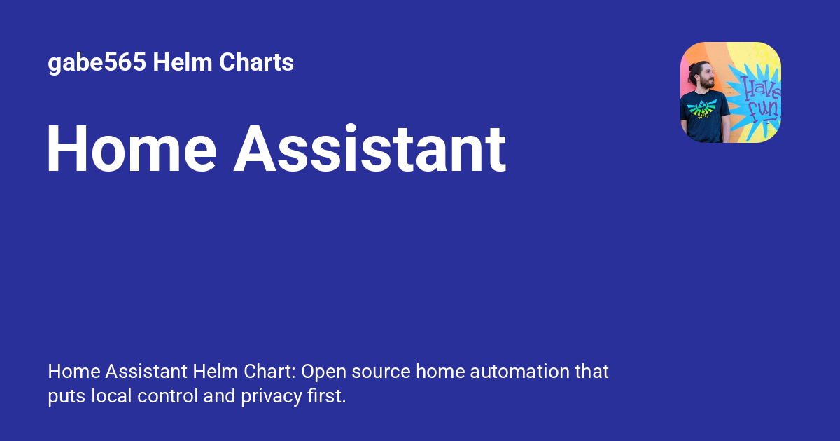 Home Assistant - gabe565 Helm Charts