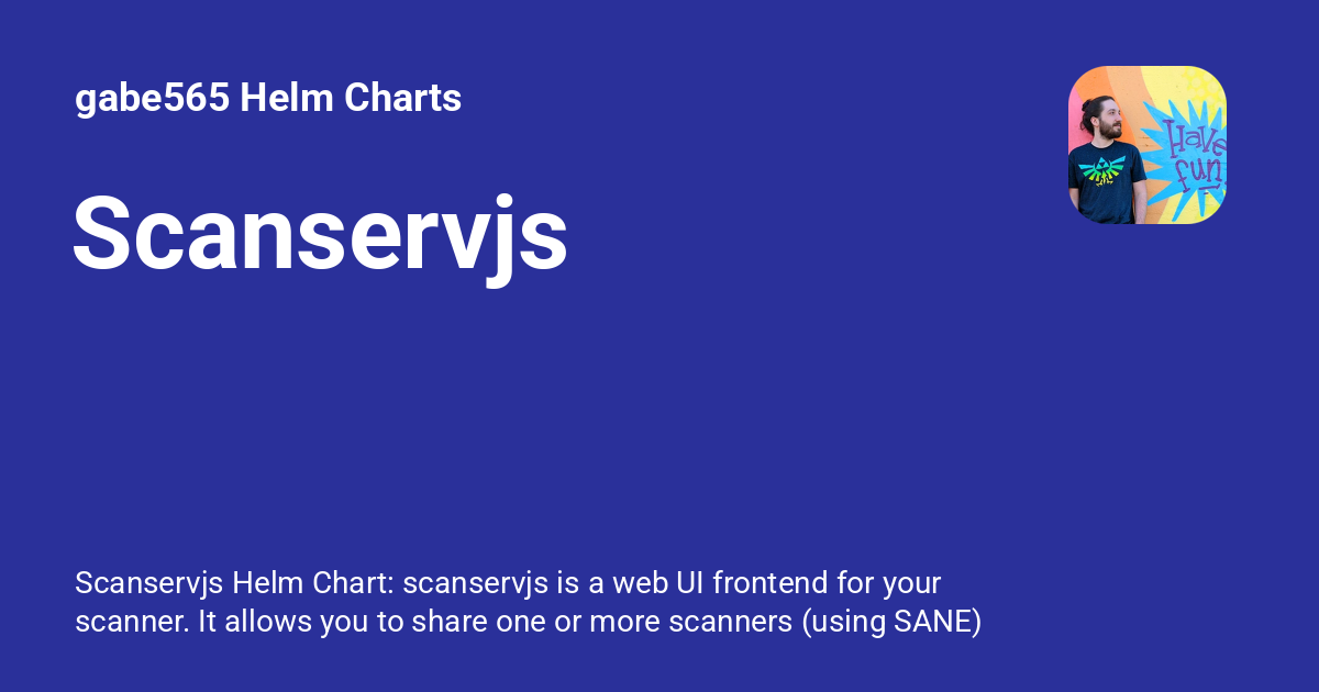 Scanservjs - gabe565 Helm Charts