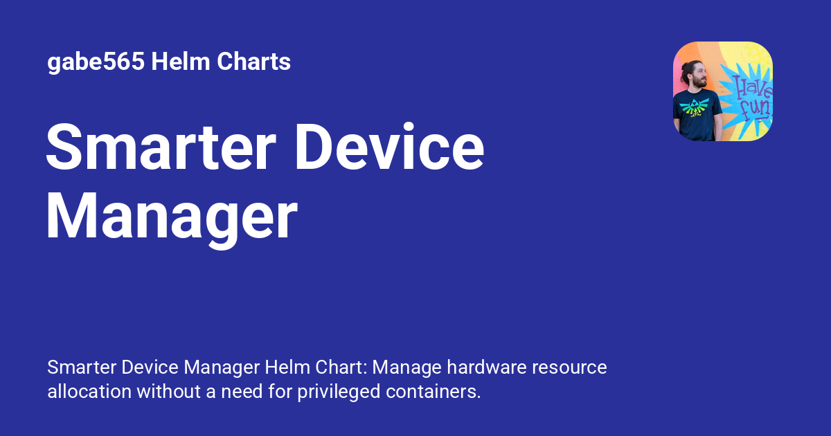 Smarter Device Manager - gabe565 Helm Charts